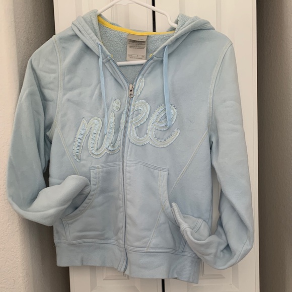 Nike | Jackets & Coats | Vintage 9s Bike Baby Blue Zip Hoodie | Poshmark